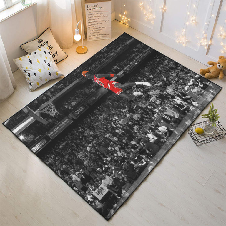 Michael Jordan Free Throw Line Flying Dunk Rug - REVER LAVIE