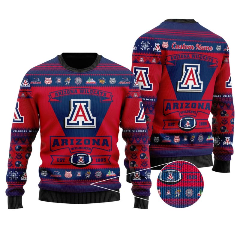 Arizona Wildcats Est 1885 NFL Christmas Ugly Sweater - REVER LAVIE