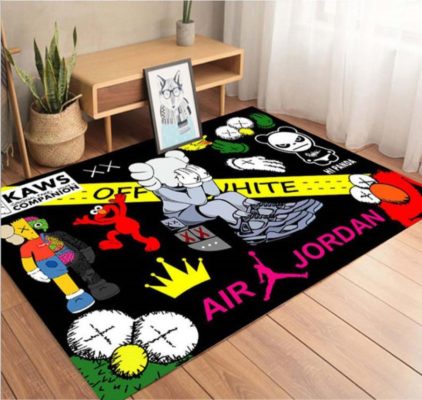 Kaws Off-White X Air Jordan Sneaker Rug Home Decor - REVER LAVIE