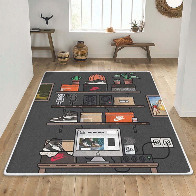 Travis Scott X Air Jordan 1 Cactus Jack Sneaker Rug Home Decor - REVER ...