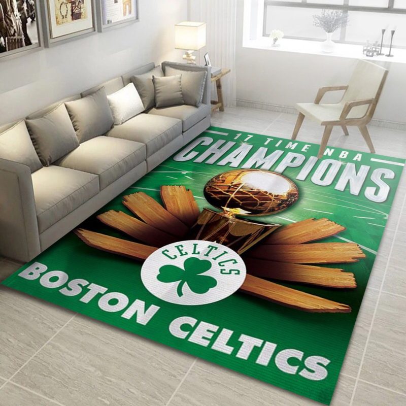 Boston Celtics Team Logo Nice NBA Living Room Carpet Rug Home Decor ...