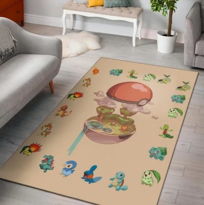 Pokeball Opening Chibi Tiny Pokemon World Pokemon Rug Home Decor ...