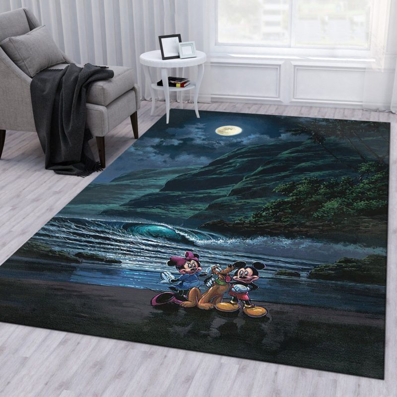 Moonlit Mickey And Minnie Mouse Disney Area Rug Carpet - REVER LAVIE