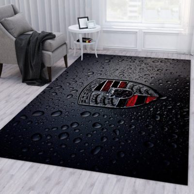 Porsche Logo Black Classic Rug Carpet - REVER LAVIE