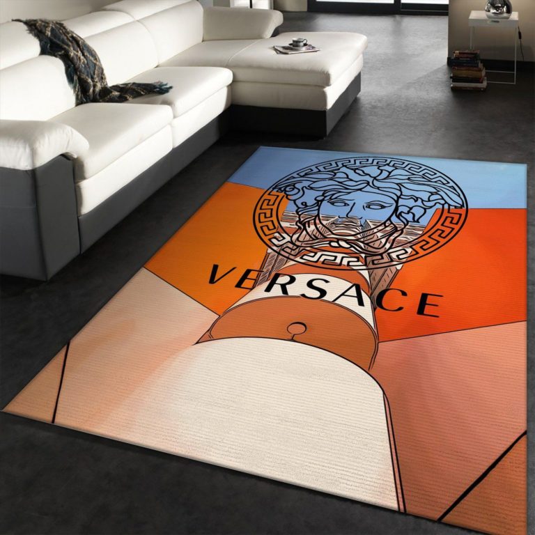 Versace Logo Silver Area Rug - REVER LAVIE