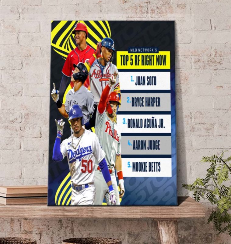 Top 5 RF Right Fielders in MLB 2022 Poster Canvas - REVER LAVIE