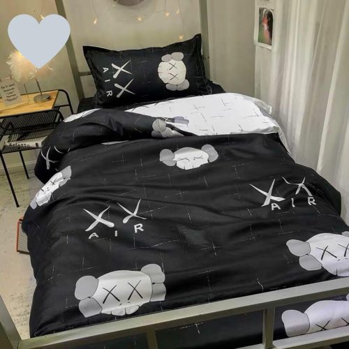 Kaws XX Air Logo In Black Background Bedding Set - REVER LAVIE