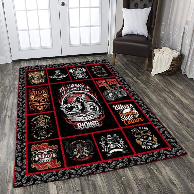 Harley Davidson Motorcyle Grey Art Rug - REVER LAVIE
