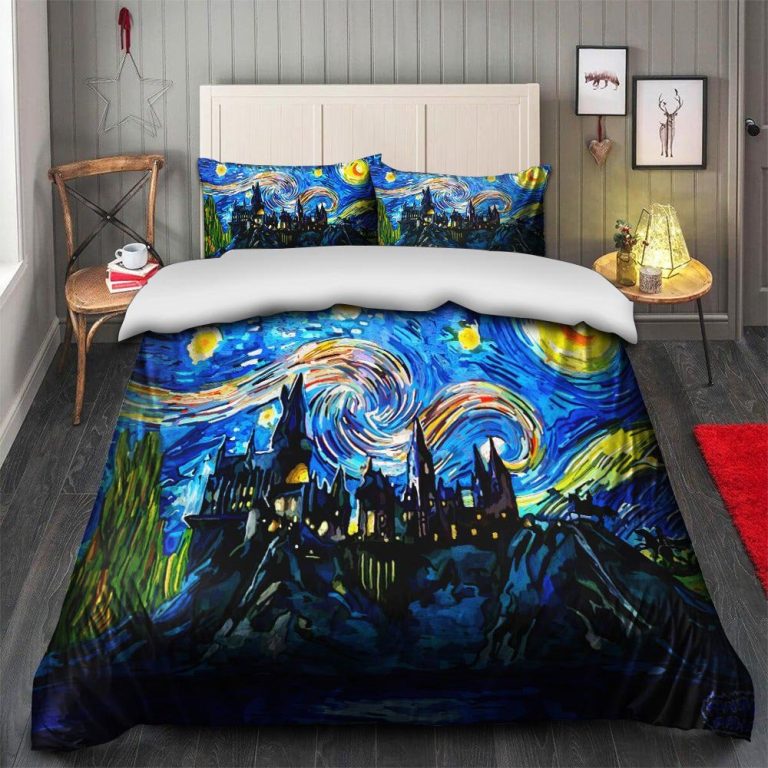 Harry Potter Hufflepuff House Logo In Black Background Bedding Set Twin ...