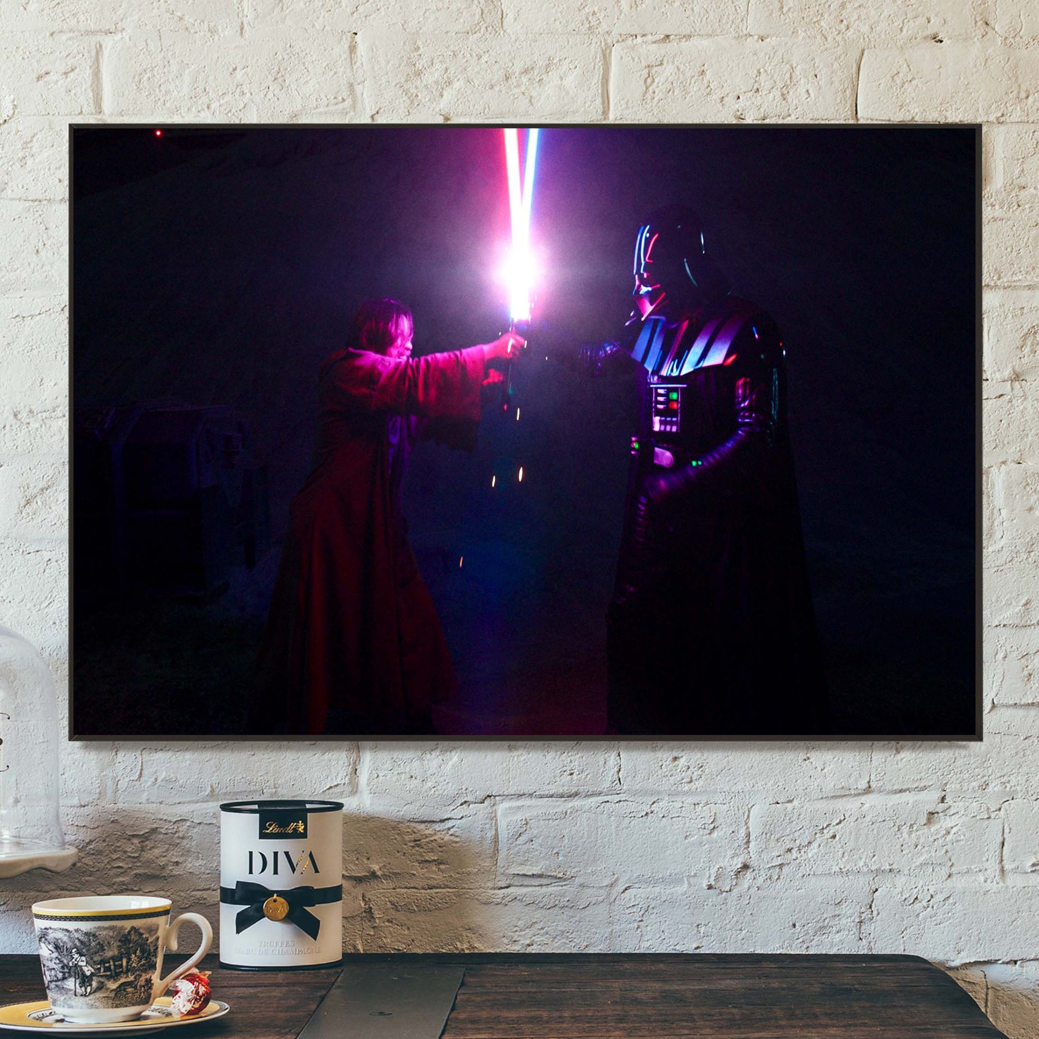 Star Wars Darth Vader and Obi Wan Kenobi Fighting Home Decor Poster ...