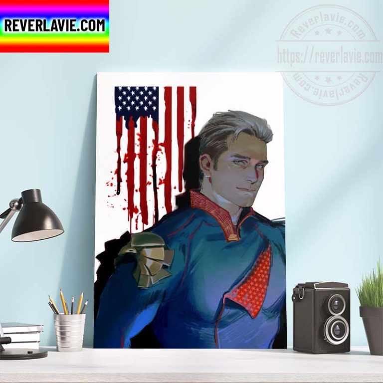 The Boys Homelander x America Blood Flag Home Decor Poster Canvas ...