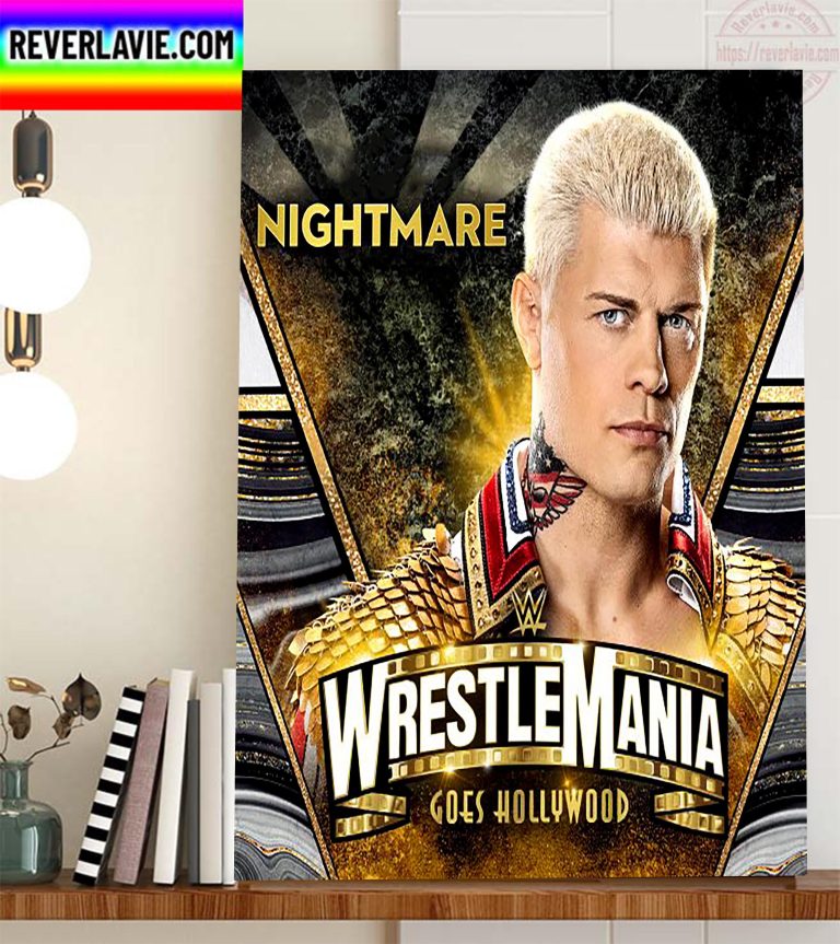 Cody Rhodes In WWE WrestleMania Goes Hollywood Home Decor Poster Canvas ...