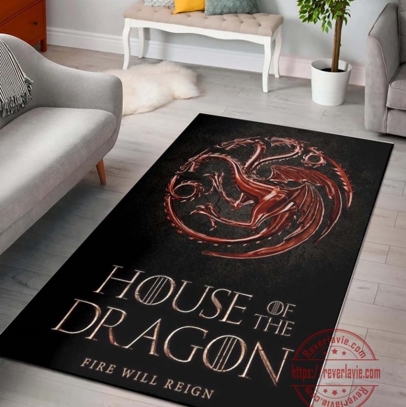 House of the Dragon Targaryen Logo on Grey Background Rug Carpet ...