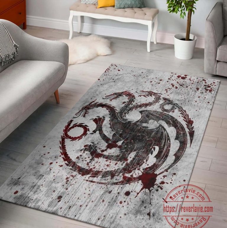 House of the Dragon Targaryen Logo on Grey Background Rug Carpet ...