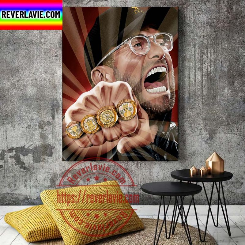 Jurgen Klopp In Liverpool With Every Domestic Trophy Home Decor Poster ...