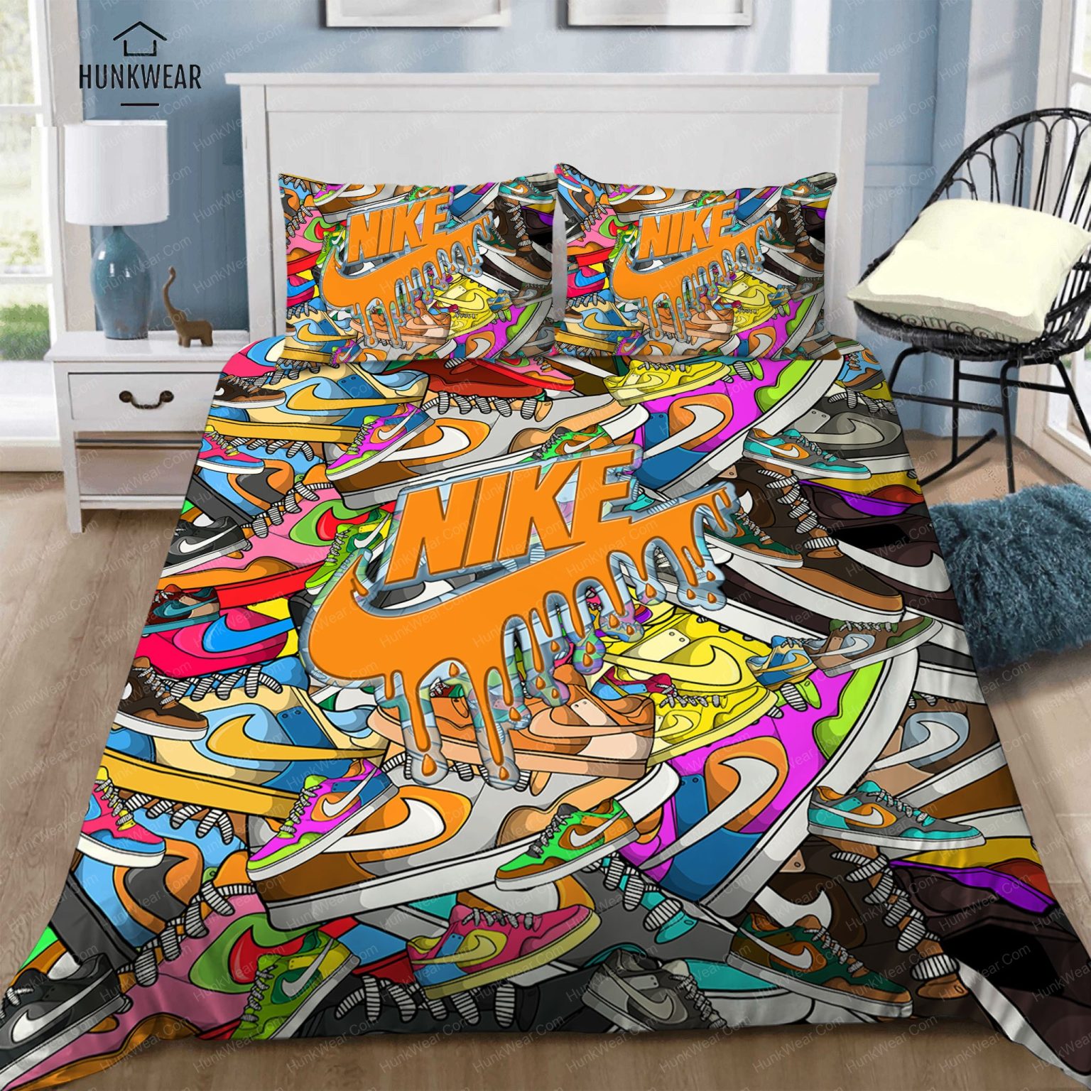 Nike Air Shoes Design Black Comforter Set - REVER LAVIE