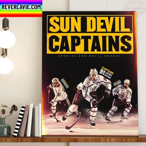 Sun Devil Captains 2022 2023 Of Sun Devil Hockey Home Decor Poster ...