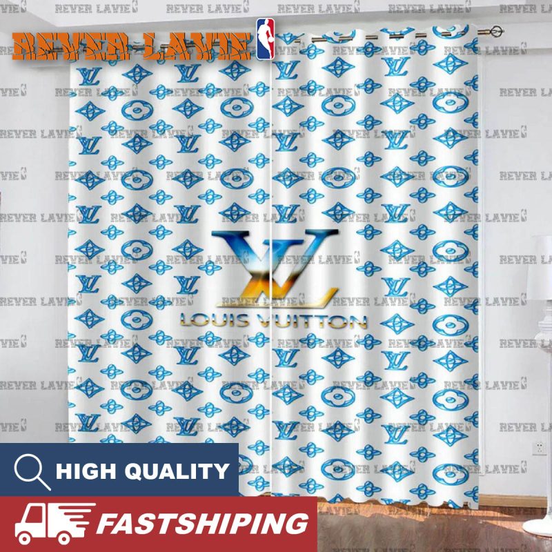 Louis Vuitton Big Gradian Logo With Blue Jade Monogram Window Curtain ...