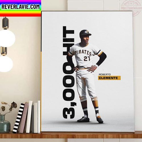 The Pittsburgh Pirates Roberto Clemente 3000 Hit In MLB Home Decor ...