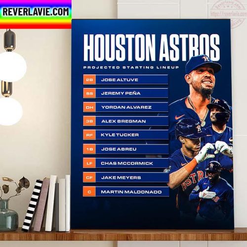 Houston Astros Projected Starting MLB Lineup Home Decor Poster Canvas ...