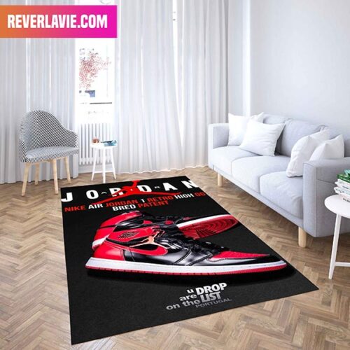 Nike Air Jordan 1 Retro High OG Bred Patent Home Decor Sneaker Rug ...