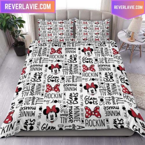Minnie Mouse Love Mickey Mouse Queen Bedding Set - REVER LAVIE