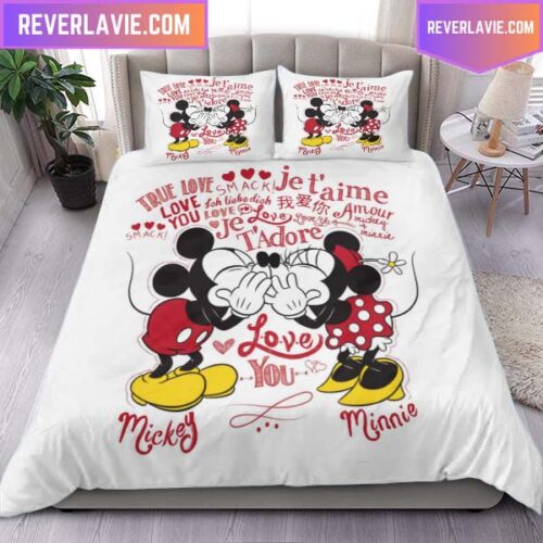 Minnie Mouse Love Mickey Mouse Queen Bedding Set - REVER LAVIE