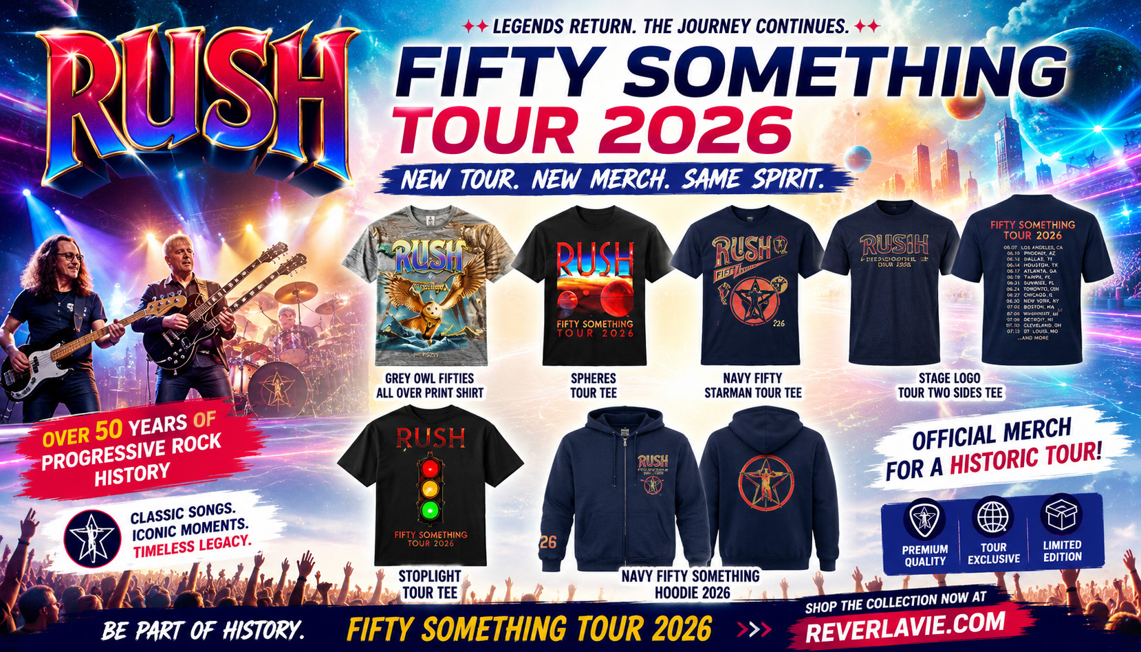 RUSH Fifty Something Tour 2026 Collection: The Return of Progressive ...